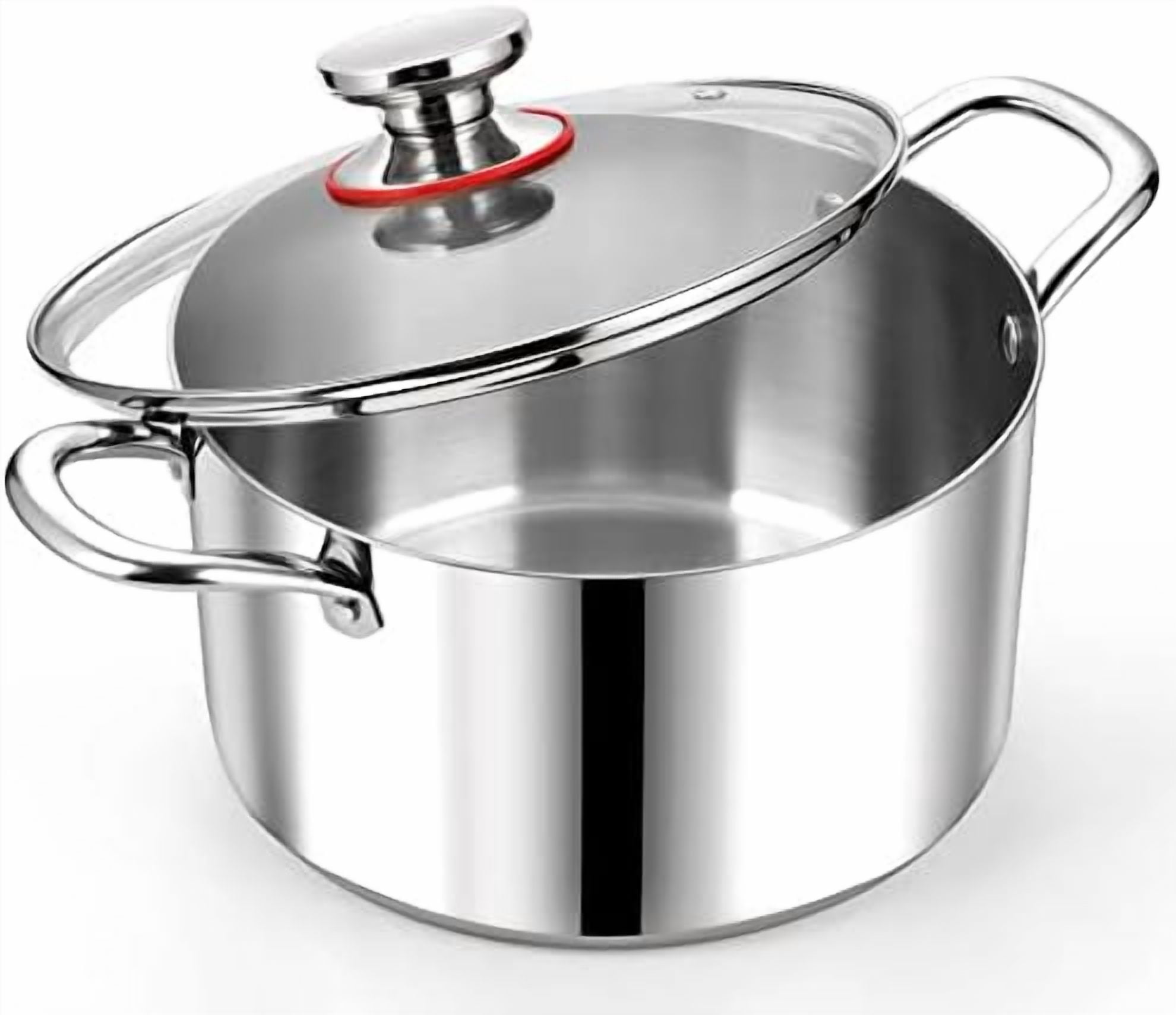 8 Quart Tri-Ply Stainless Steel Stock Pot, 8 Qt Stockpot Pasta Cooking ...