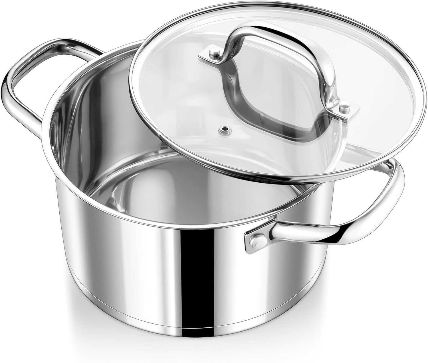 8 Quarts Cooking Stock Pot with Lid, Stainless Steel Stockpot Induction ...