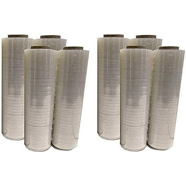 8 ROLLS 18" x 1500 FEET 80 Gauge Pallet Wrap Stretch Film Shrink Hand Wrap 1500' - Walmart.com