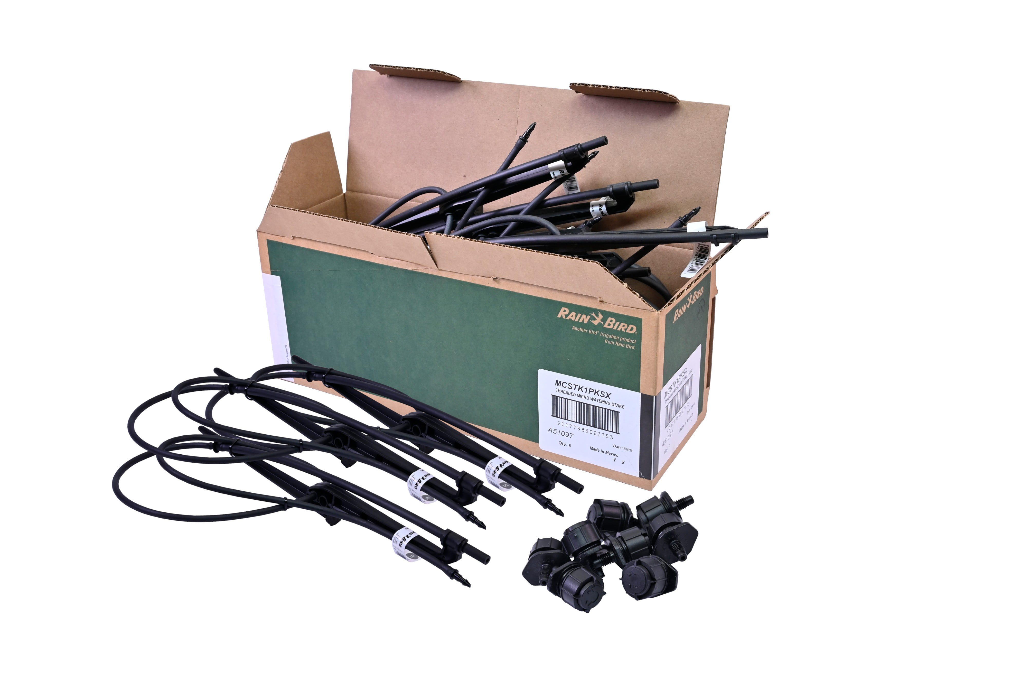 8 Rain Bird Adjustable Watering Drip Irrigation Stake on Riser w ...
