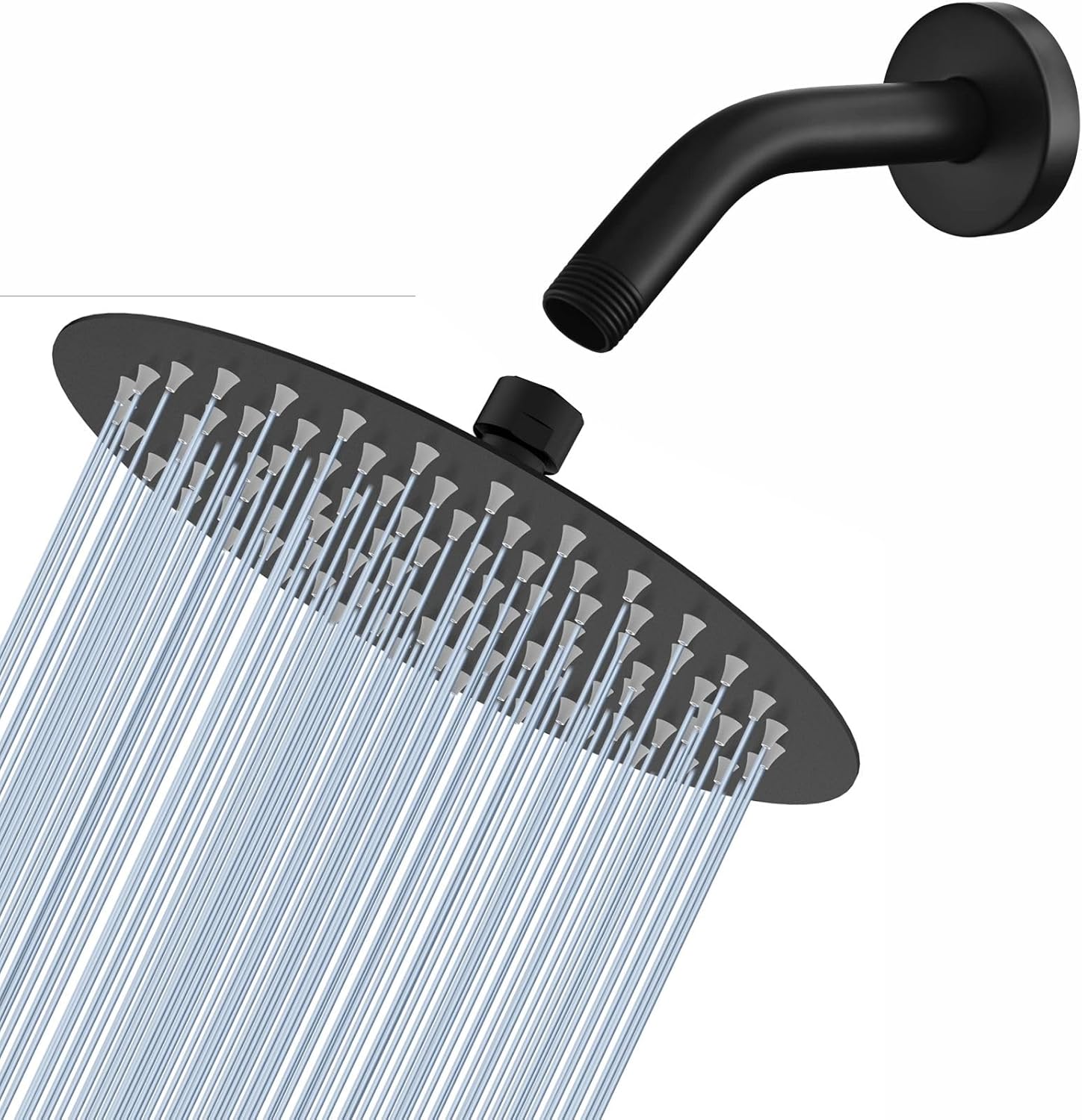 8'' Rain Shower Head with 6'' Shower Arm, Stainless Steel High Pressure ...