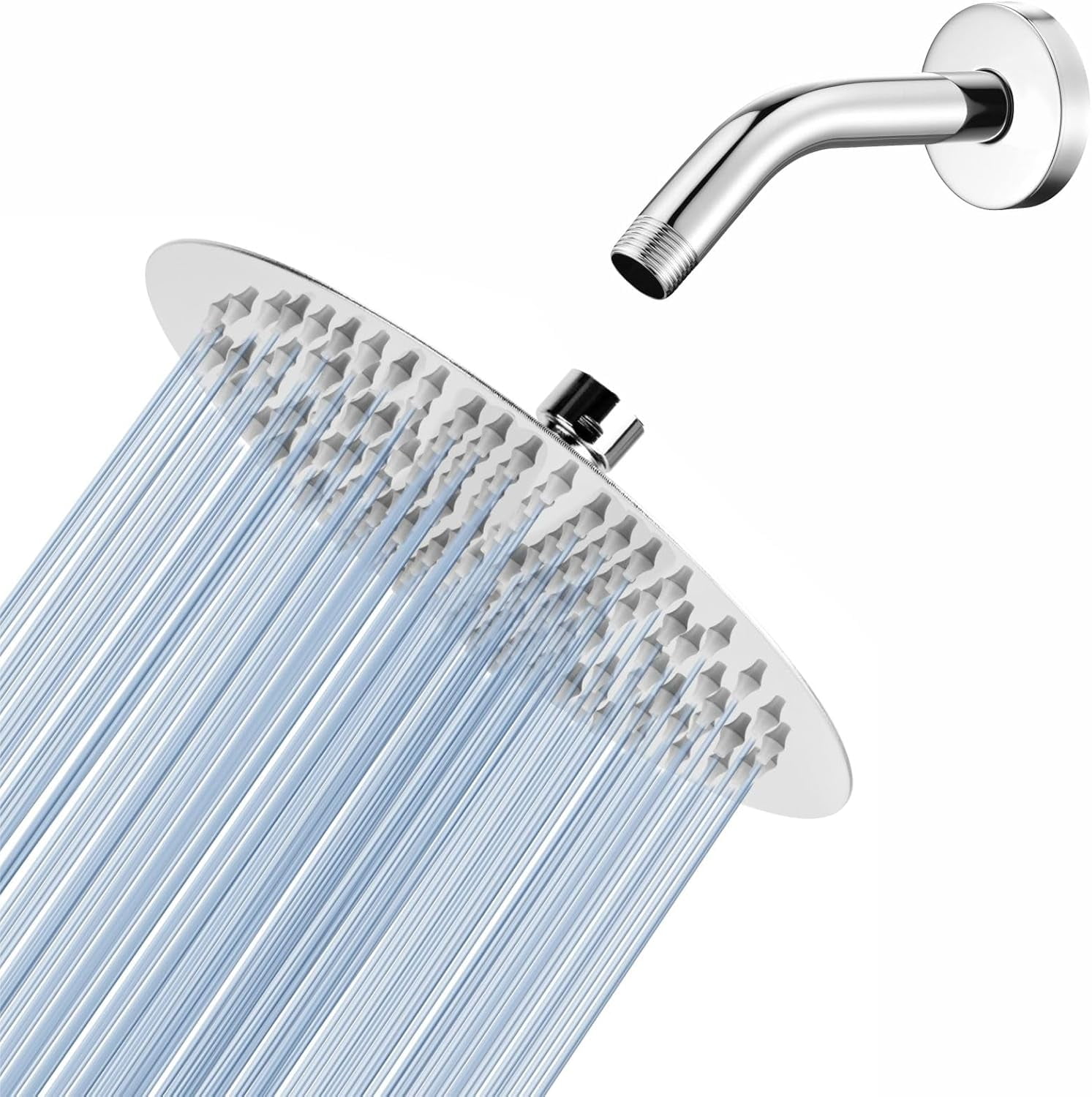 8'' Rain Shower Head with 6'' Shower Arm, Stainless Steel High Pressure ...