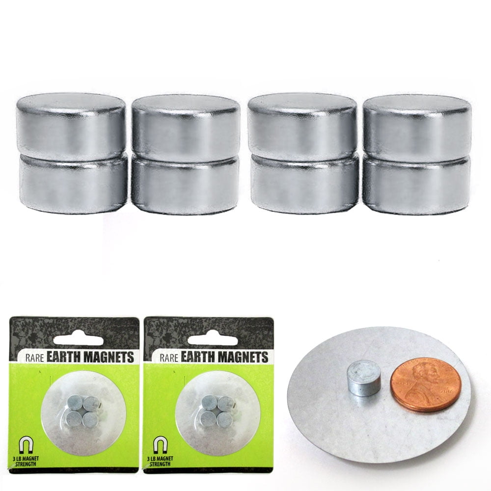 8 Rare Earth Magnets Super Strong Disc Neodymium Round 3/8 5 mm 3 Lbs ...
