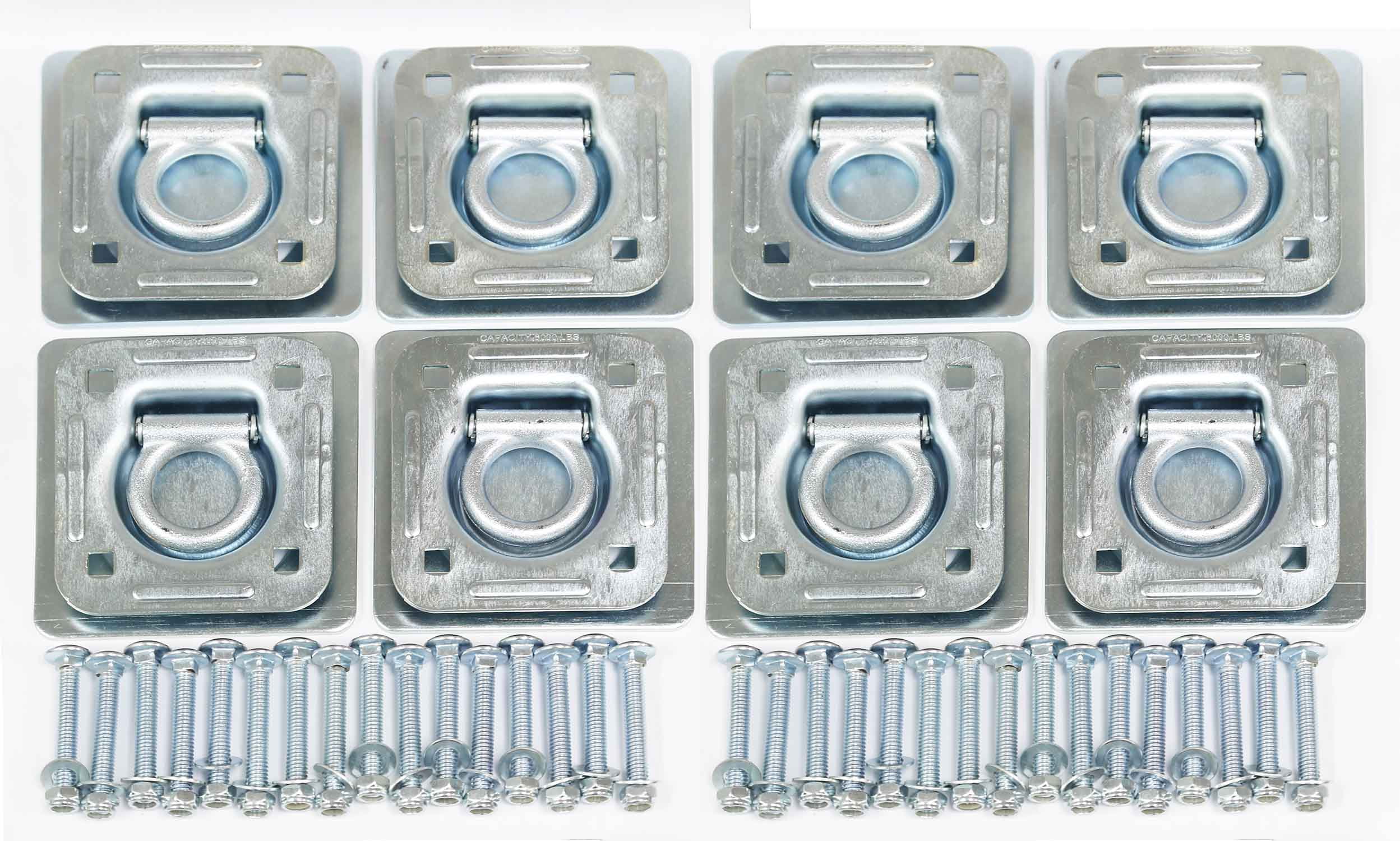 (8) Recessed D-Rings with Backing Plates & Mounting Hardware Trailer RV ...