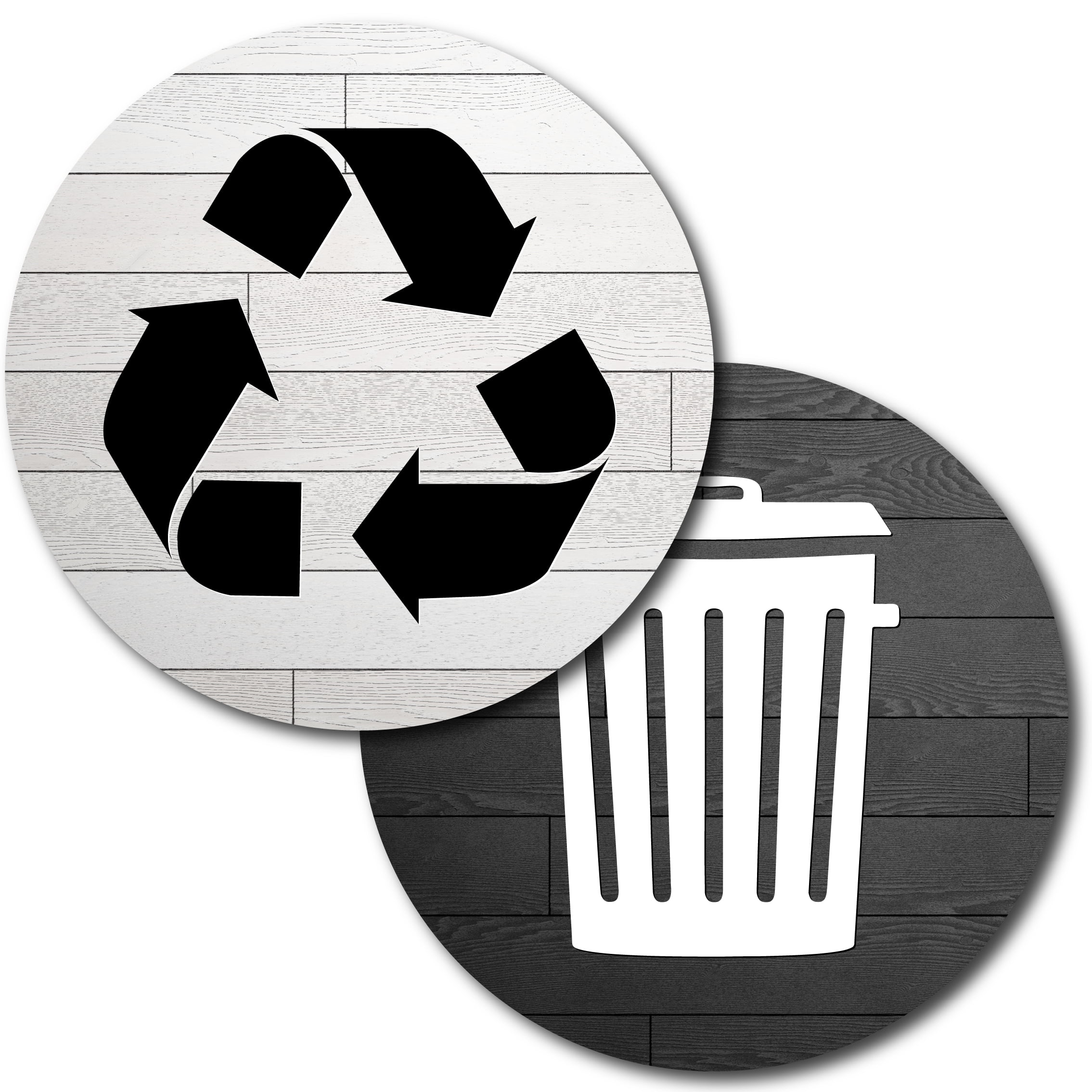 8 Recycle and Trash Logo Stickers - Organize Trash - for Metal or ...