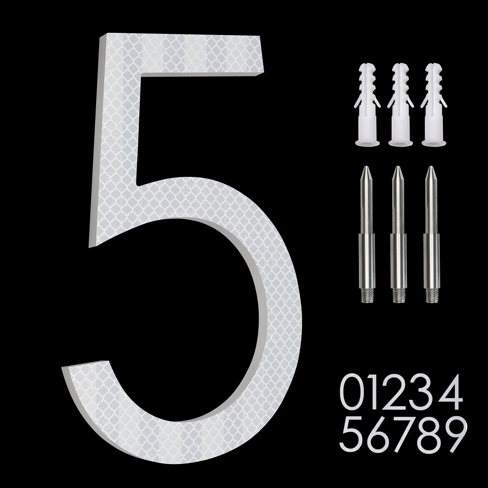8" Reflective Address Numbers For House,Modern House Numbers Large ...