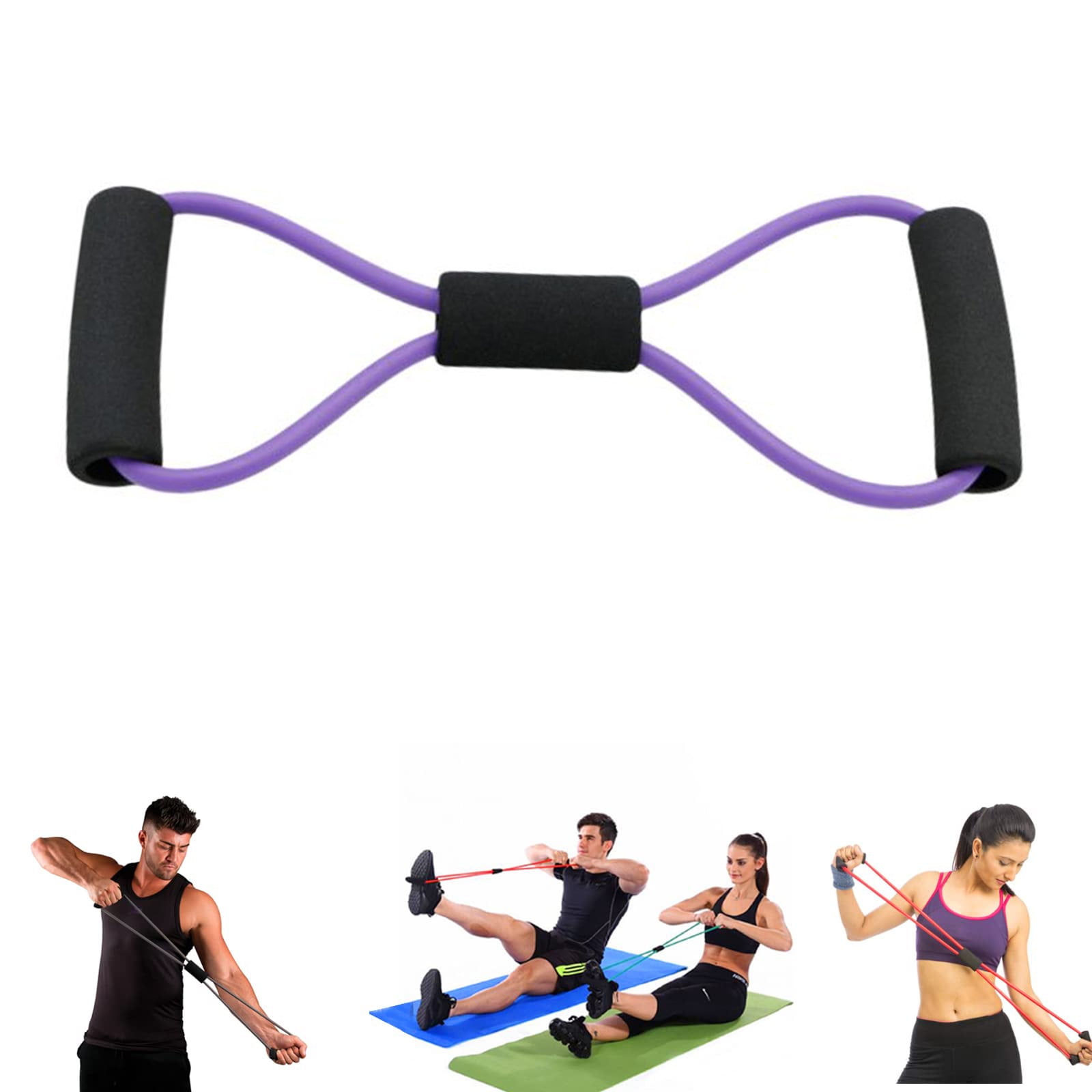 8 Resistance Band, Primary Fitness Exercise Working Out Cord for Women ...