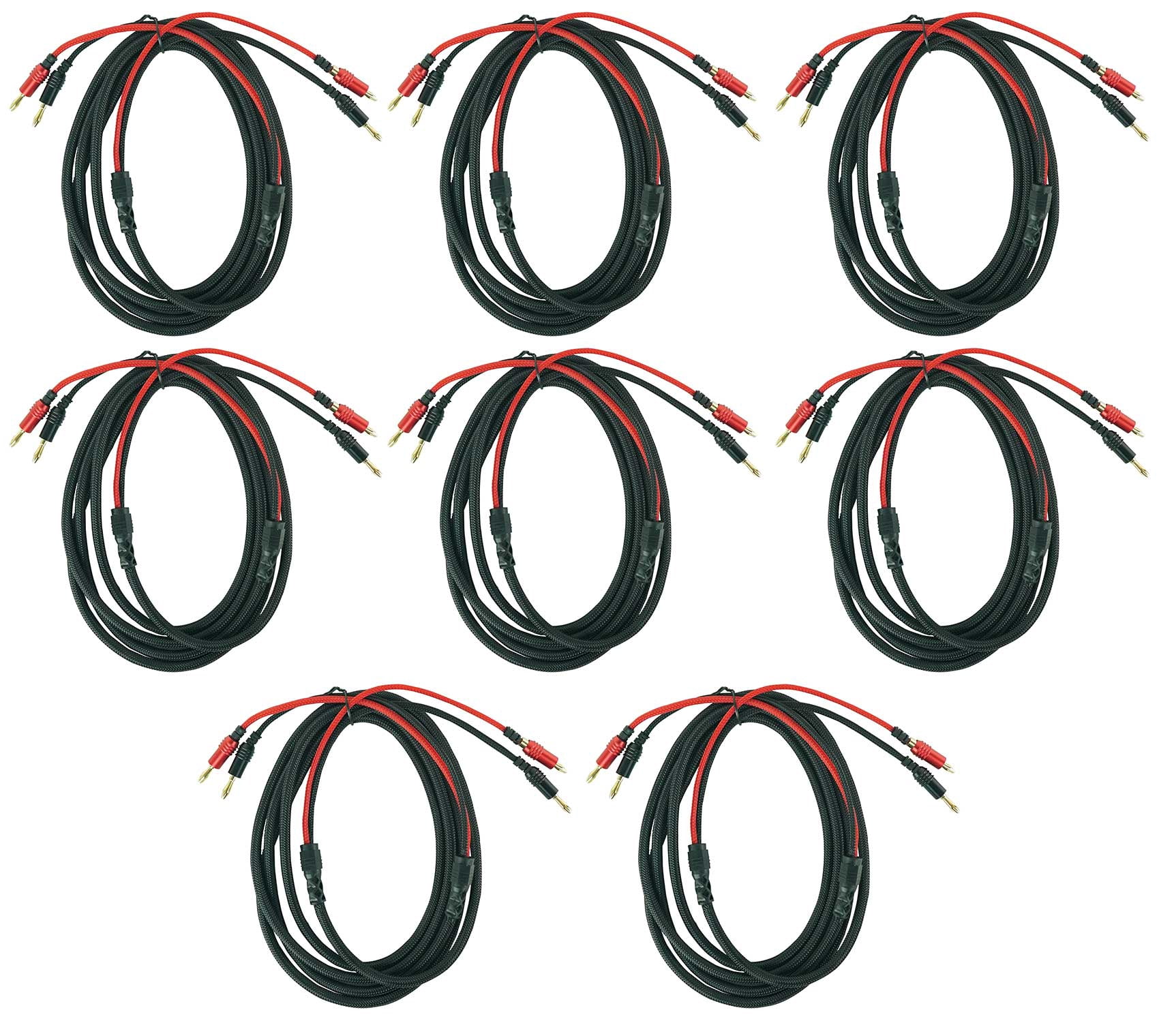 8) Rockville BN10 10 Foot 14 AWG 100% OFC Copper Banana to Banana ...