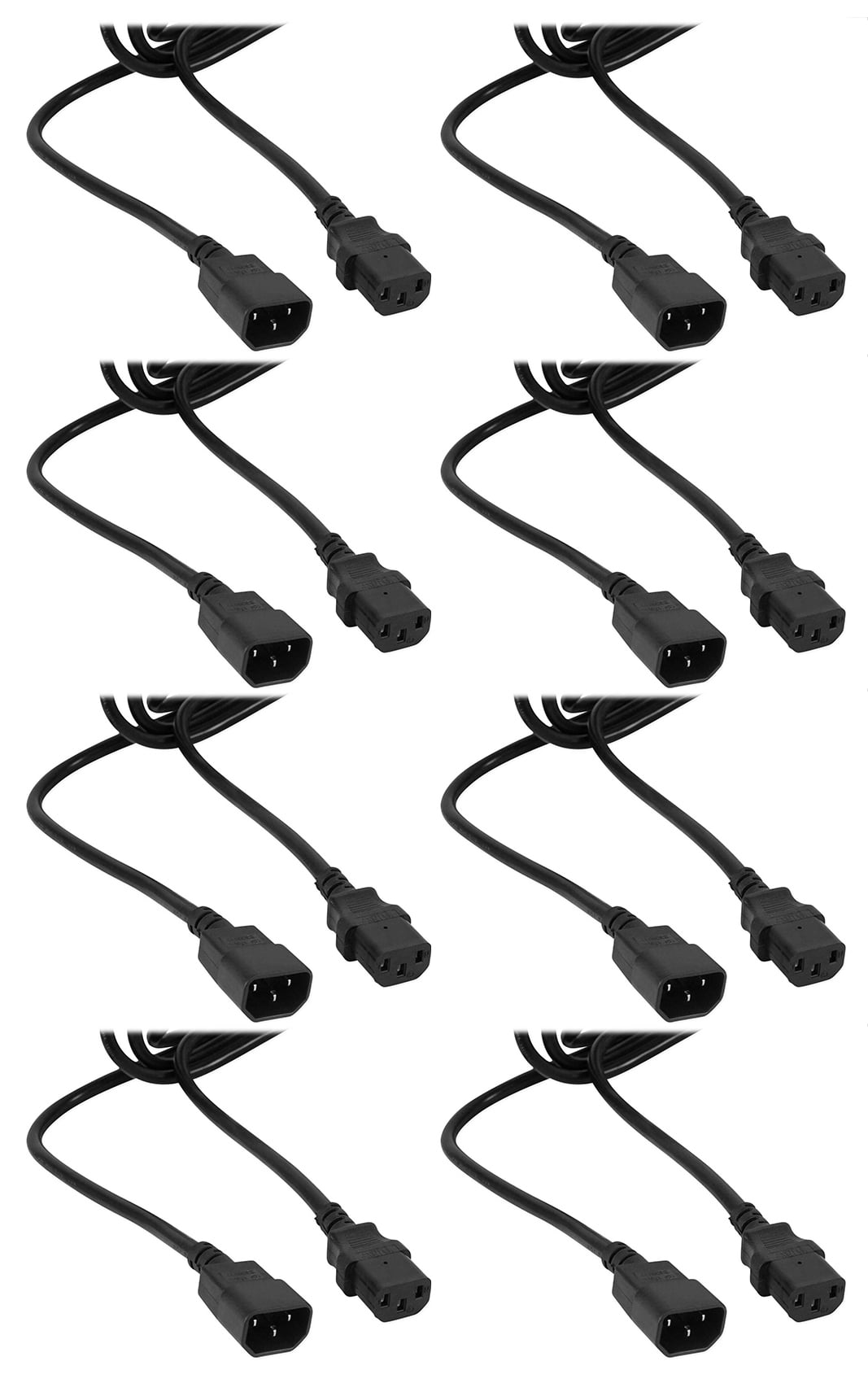 (8) Rockville RCN16-10 Foot IEC Male to Female Power Link Cables For ...