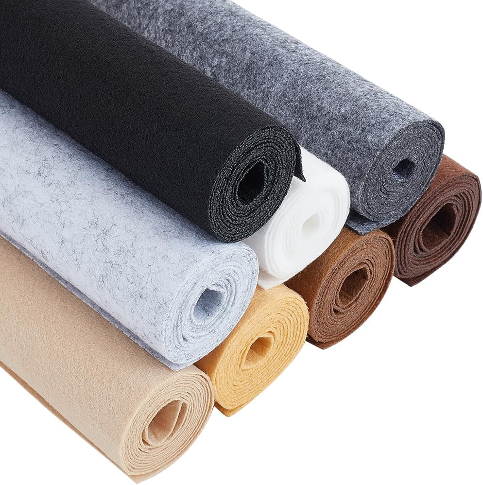 8 Roll 8.7 Yards Felt Fabric Roll Bundle Stiff Felt Cloth Assorted Grey ...