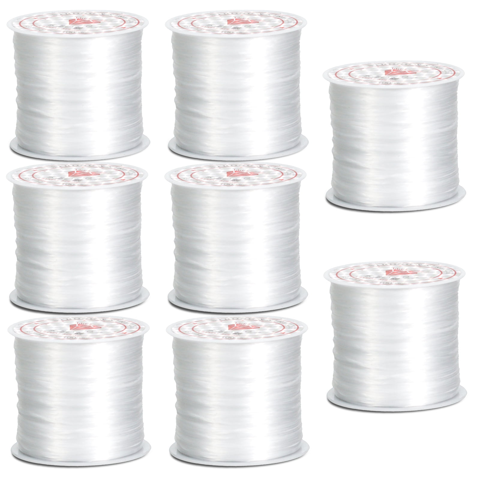 BangBoom 8 Rolls White 1mm Elastic String, 1312Ft Stretchy Spandex Bead ...