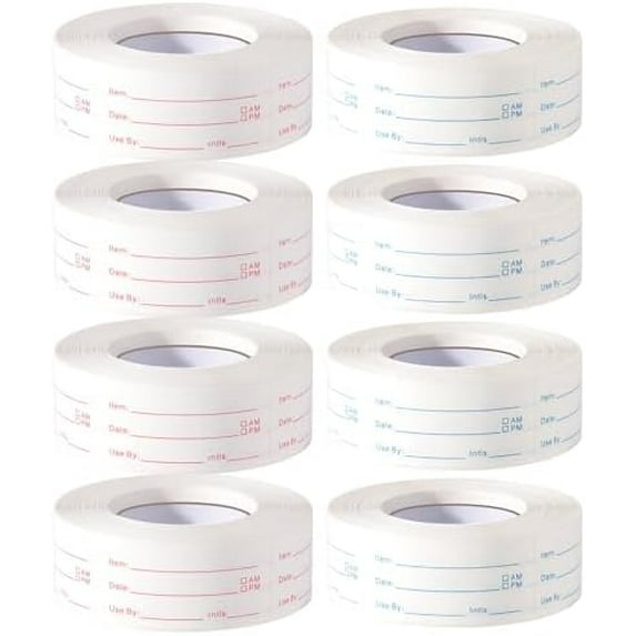 8 Rolls 4000 Pieces Removable Food Labels, 1 x 2 Inch Date Stickers for ...