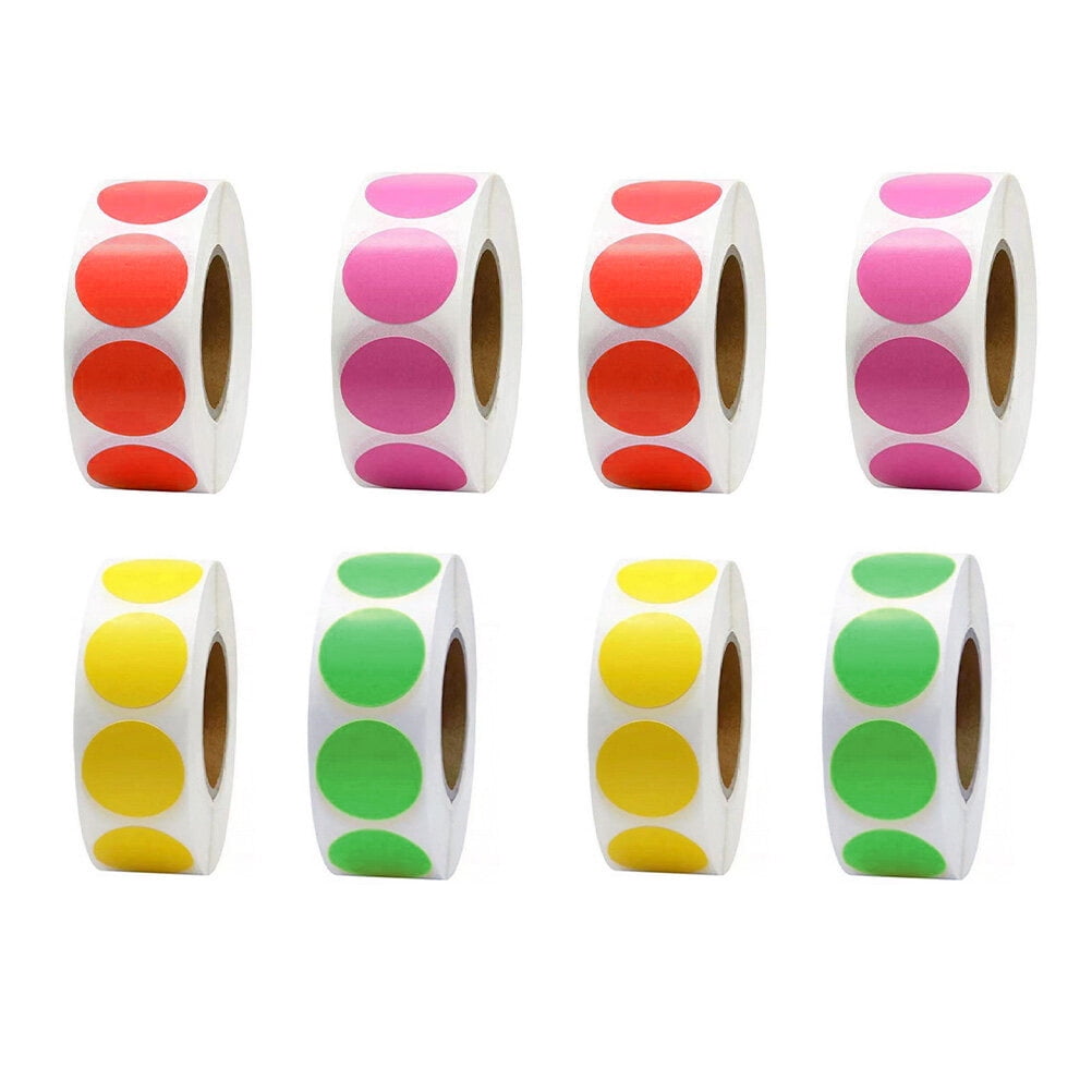 8 Rolls Circle Dots Stickers for Decoration Assorted Color Paper ...