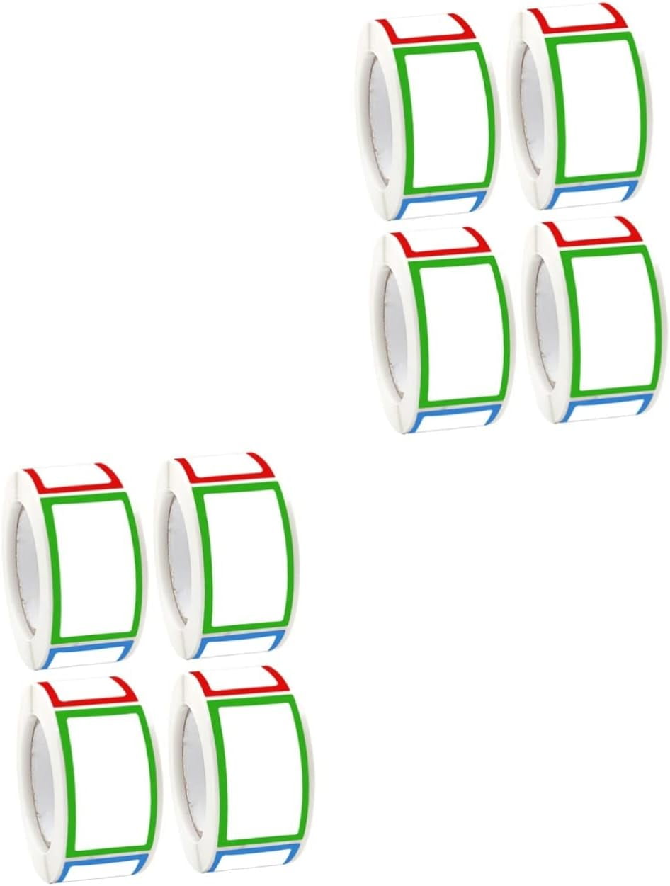8 Rolls Color Blank Stickers Labels for Clothes Work Stickers Sticker ...