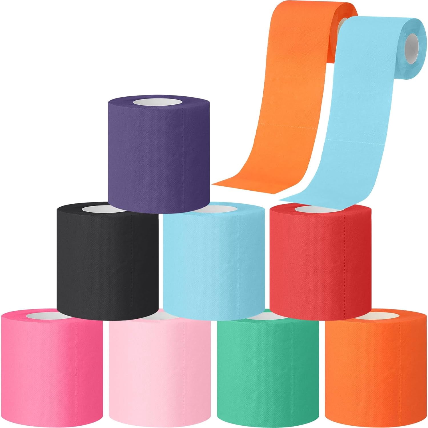 8 Rolls Colored Toilet Paper Multicolor Funny Novelty Toilet Paper Gift ...