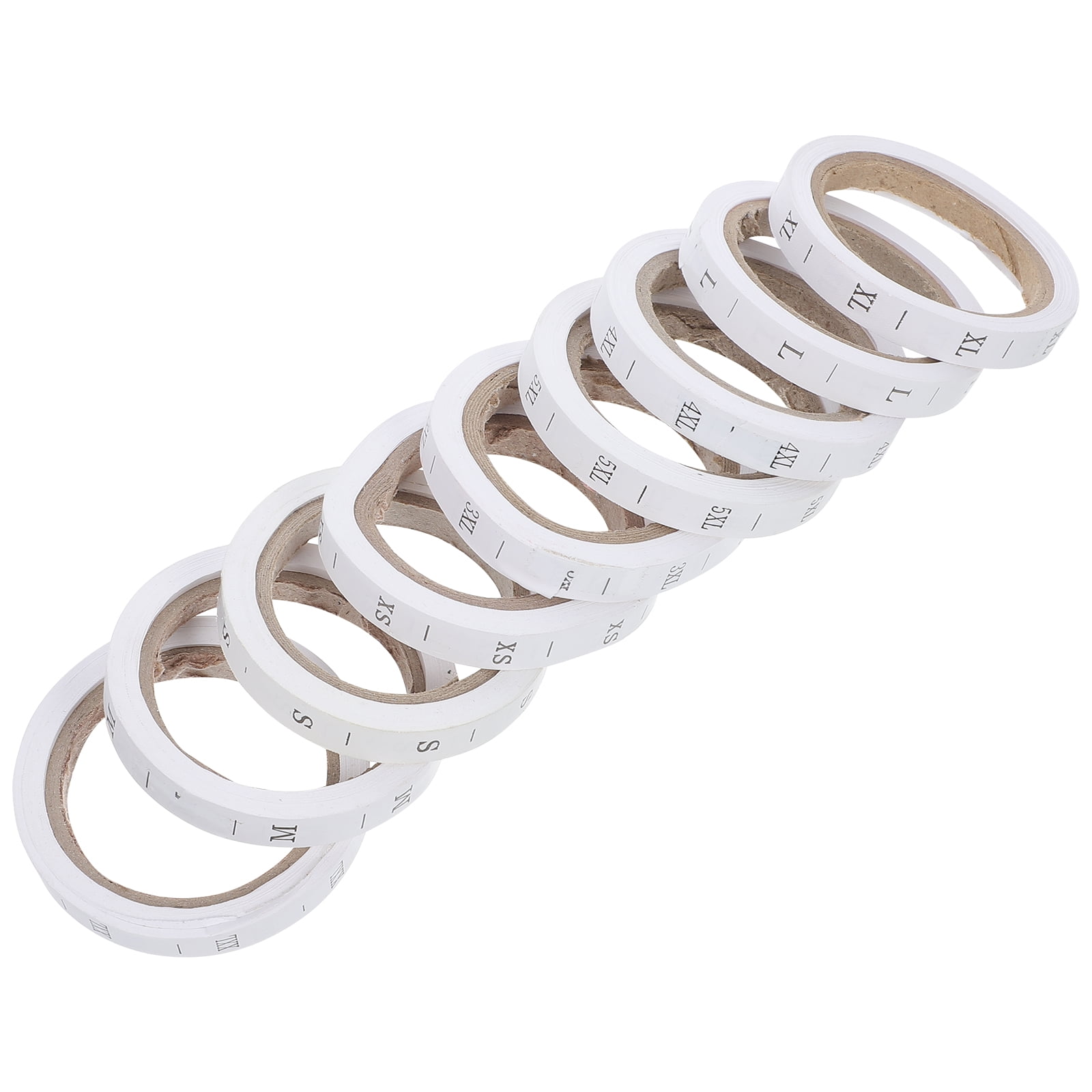 8 Rolls Costume Stickers Size Label Woven Garment Tags Alphabet Tabs ...