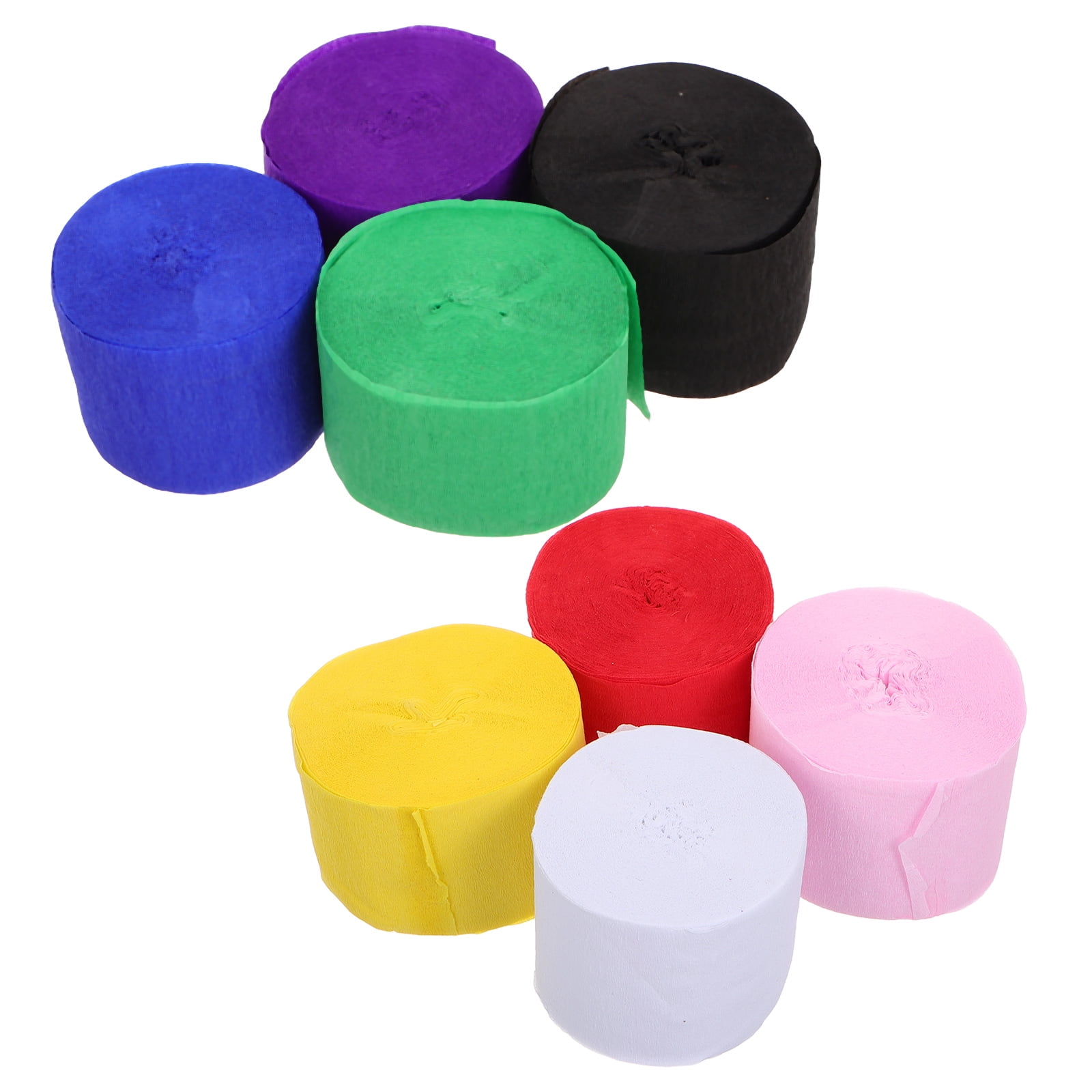 OUNONA 8 Rolls Colorful Crepe Paper Streamers Masking Tape DIY Colored ...