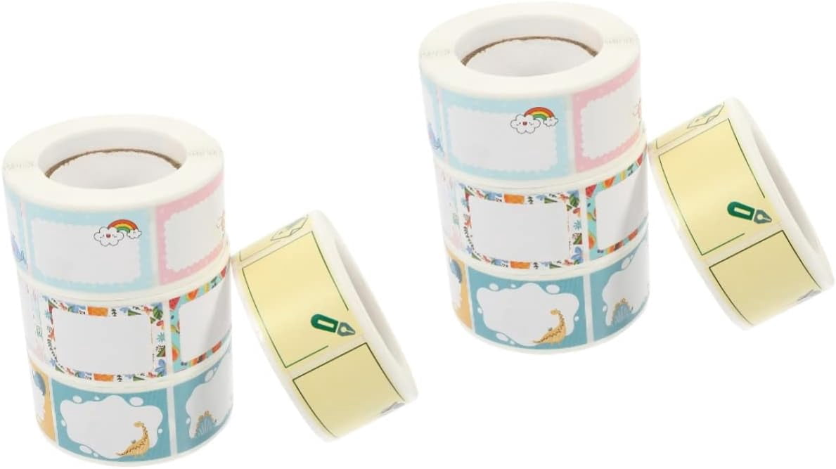 8 Rolls Name Tag Colored Labels Stickers Cartoon Stickers for Kids ...