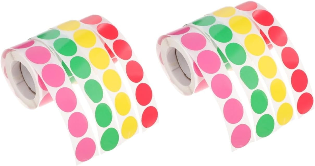 8 Rolls Price Stickers Sticker Roll Adhesive Dot Labels Colored Labels ...