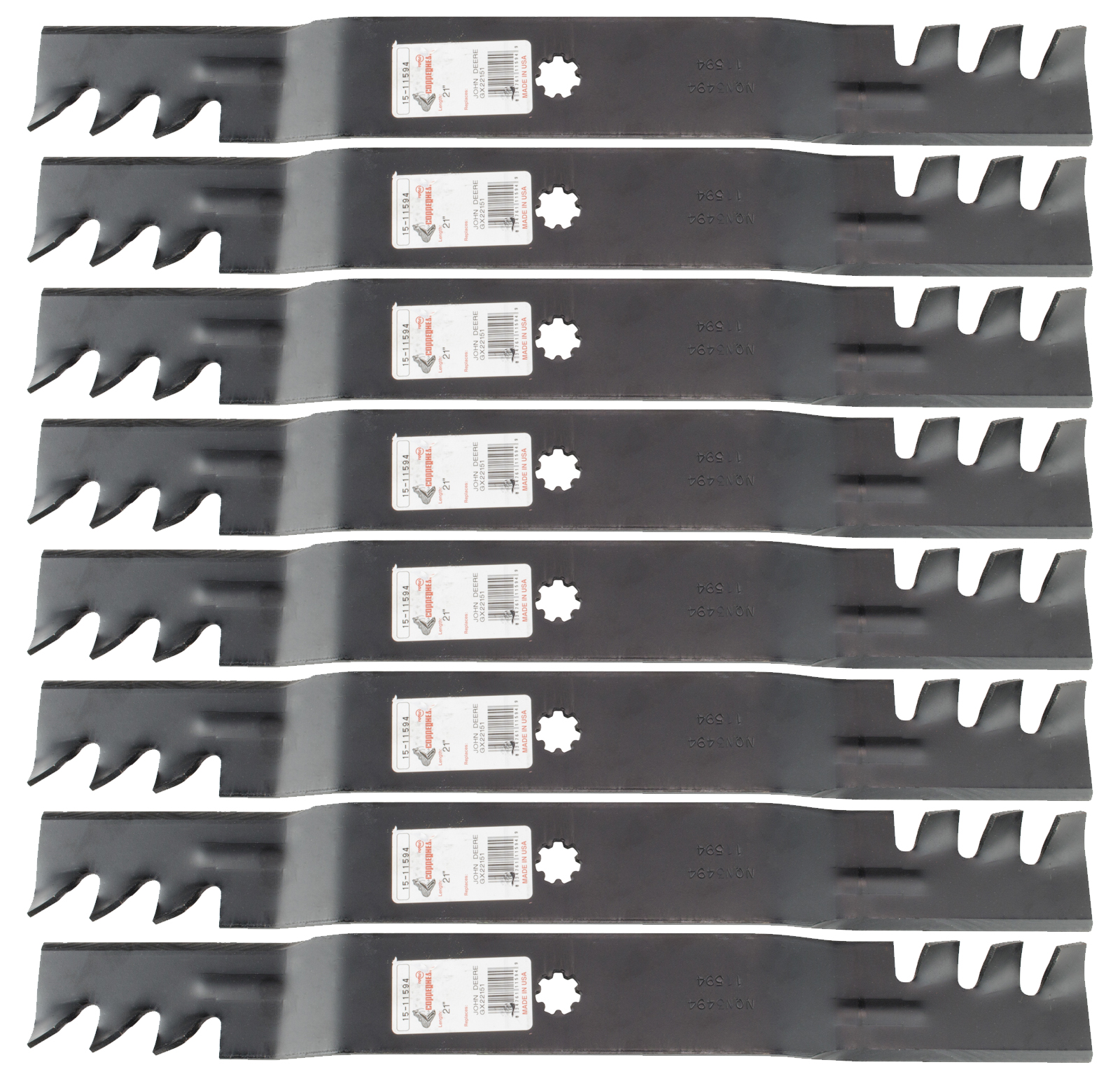 8 Rotary® 11594 Mulching Mower Blades John Deere® AM137328 AM141033 42 ...