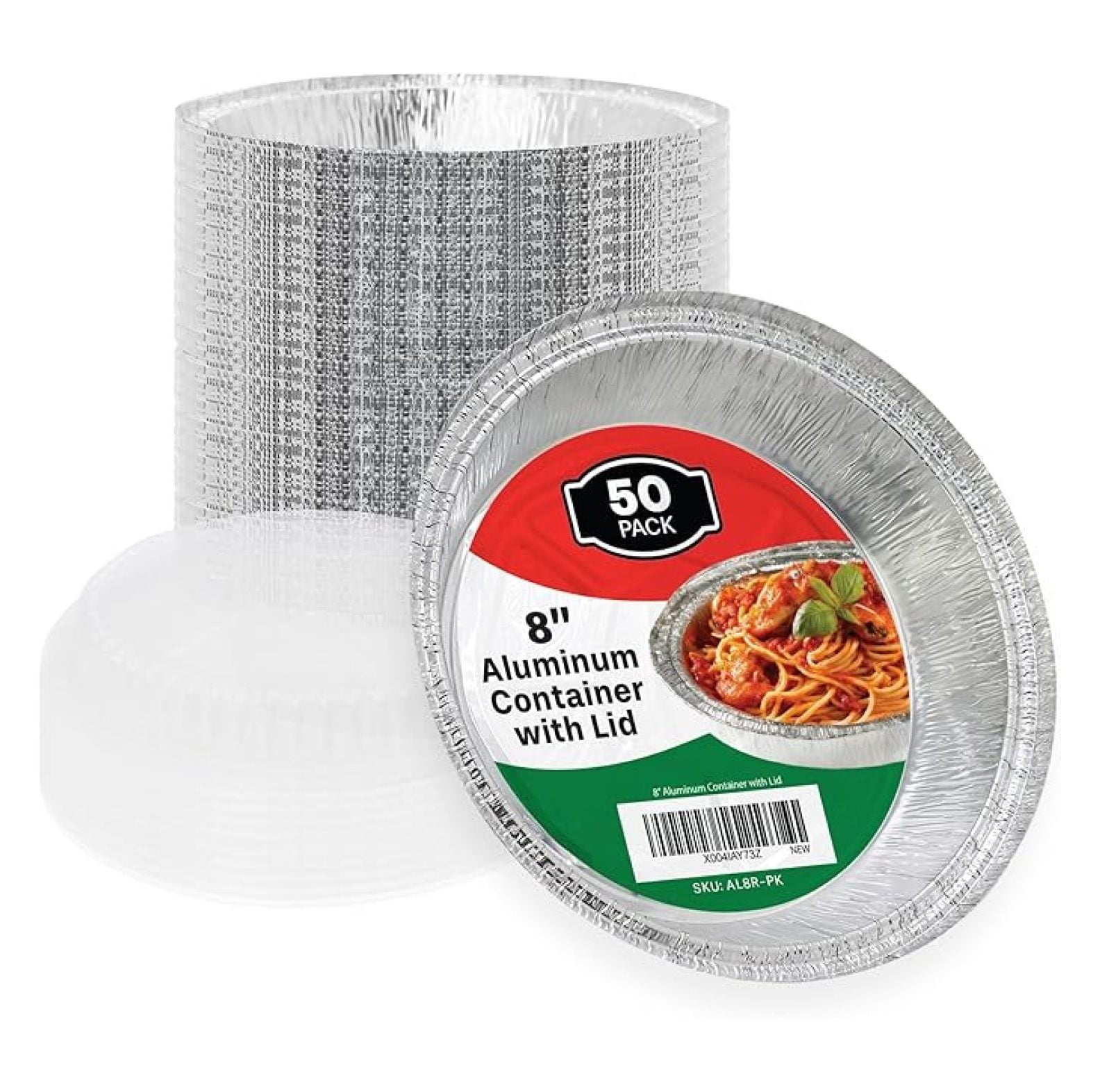 8" Round Aluminum Pans with Clear Dome Lids for Cooking, Baking ...