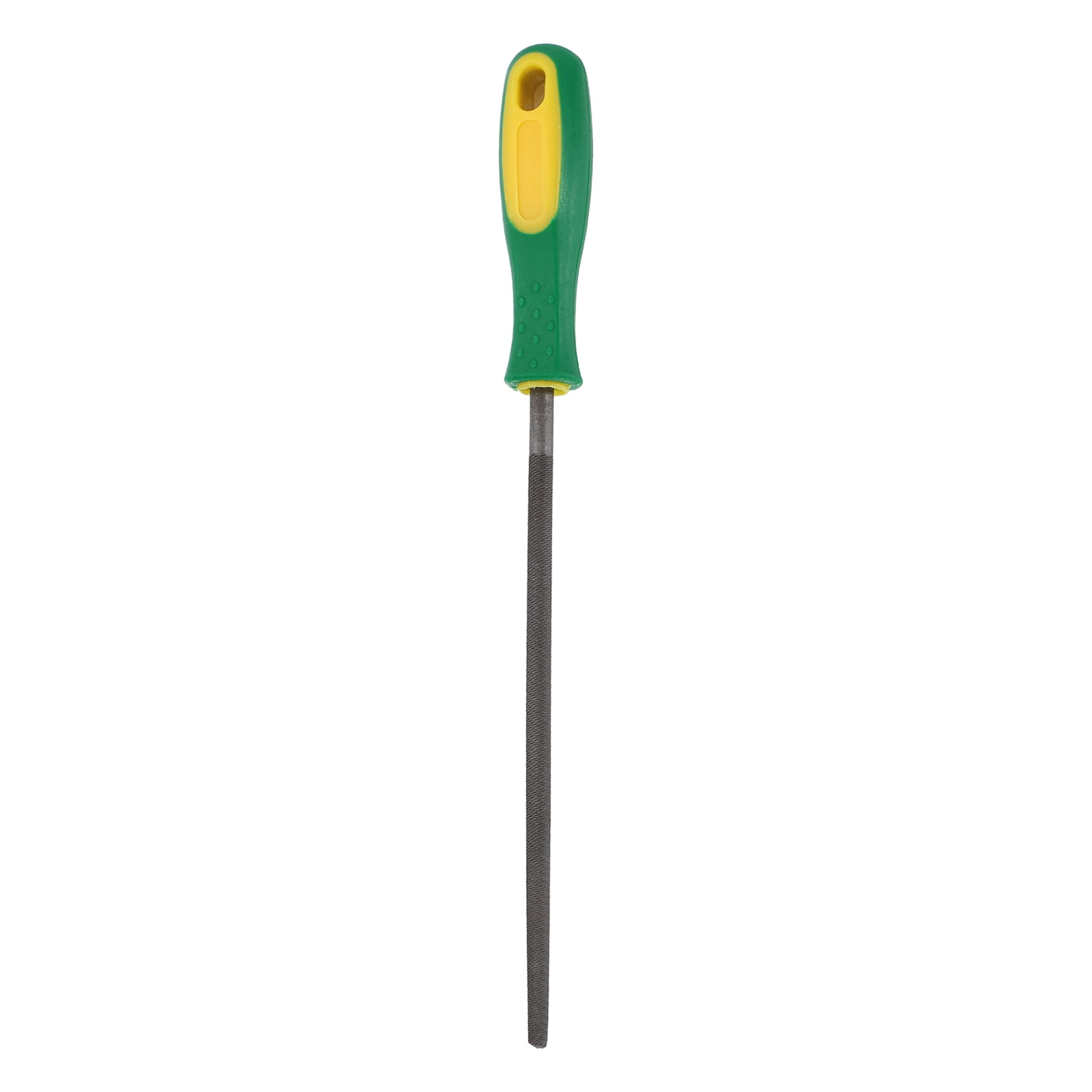 8" Round Fine Cut File Fine Metal File with Plastic Handle, Grey/Yellow ...