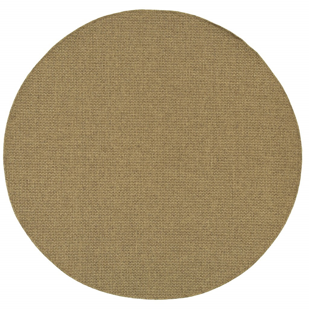 8â€™ Round Solid Tan Indoor Outdoor Area Rug - Walmart.com