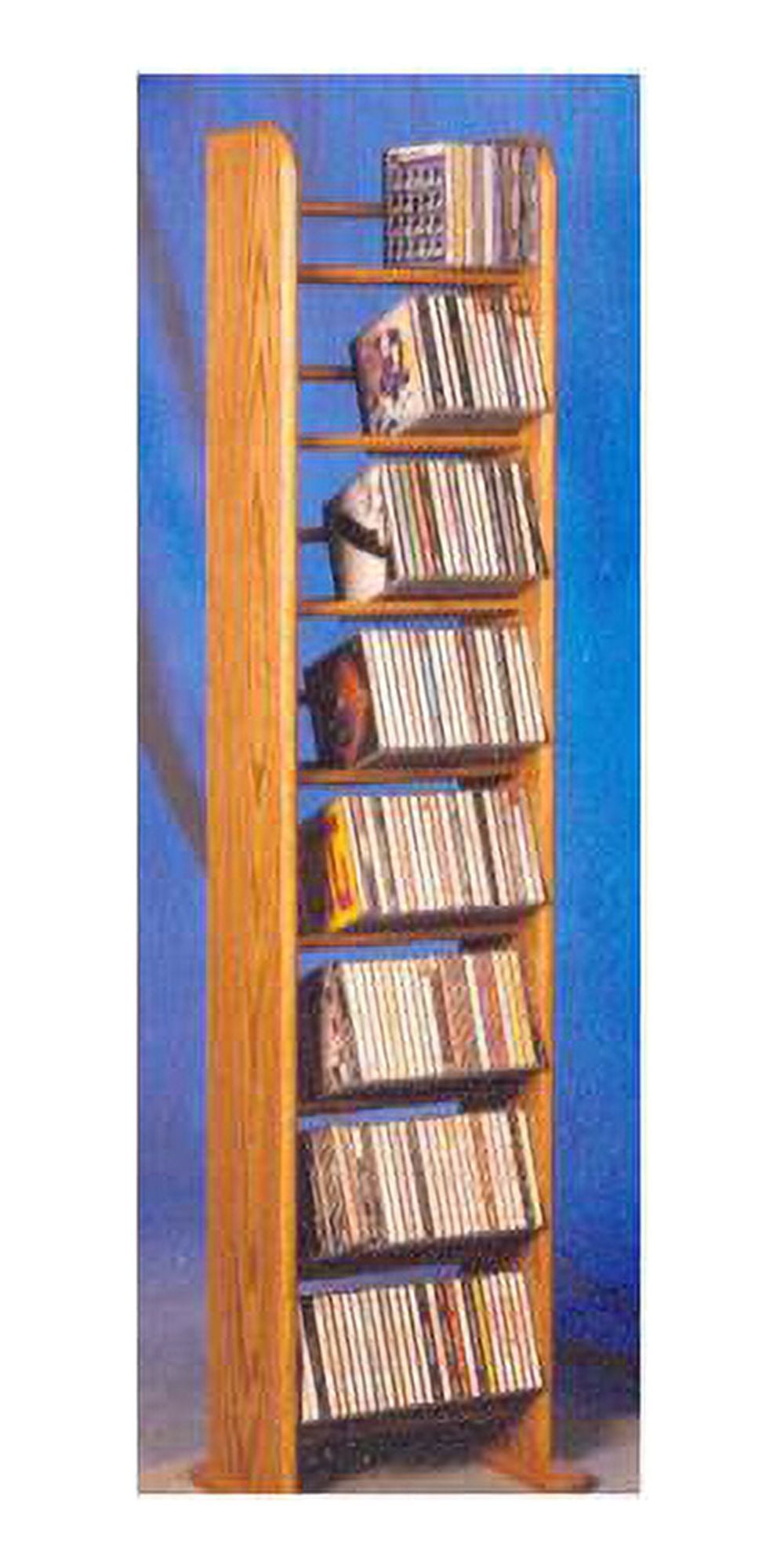 8 Row Dowel Tower CD Rack (Honey Oak) - Walmart.com