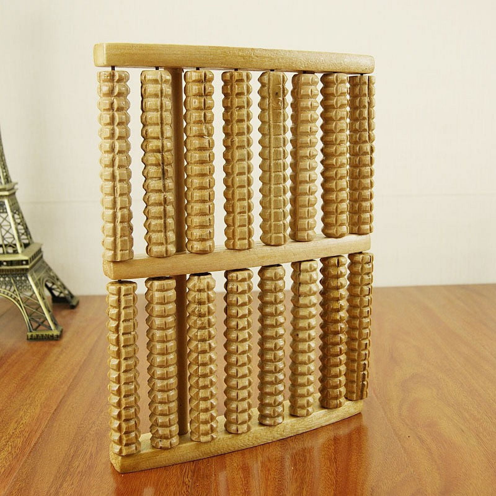 8-Row Wooden Foot Massager Roller | Natural Solid Wood Construction ...