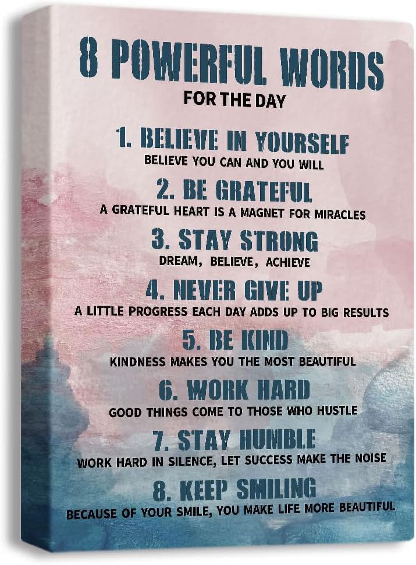 8 Rules Of Life Canvas Decoration Painting, Inspirational Motto Canvas ...