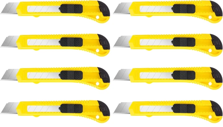 8 Safety Box Cutter Utility Knife Tool Retractable Snap Off Razor Blade ...