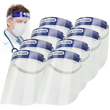 Safety Face Shield [2 Pack] Elastic strip, Transparent Full Face ...