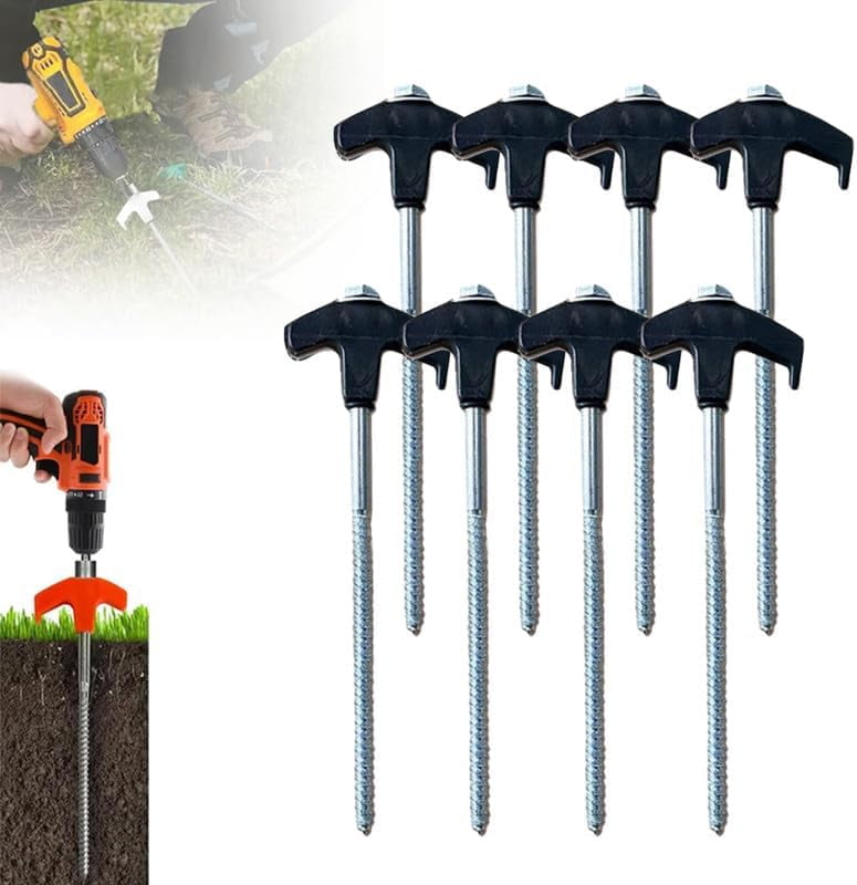 8" Screw in Tent Stakes, 2024 New Ground Anchors Screw in Glow Tent ...