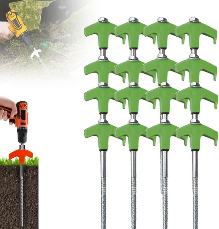 8" Screw in Tent Stakes, 2024 New Ground Anchors Screw in Glow Tent ...