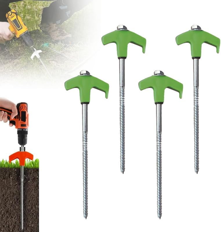 8" Screw in Tent Stakes, 2024 New Ground Anchors Screw in Glow Tent ...