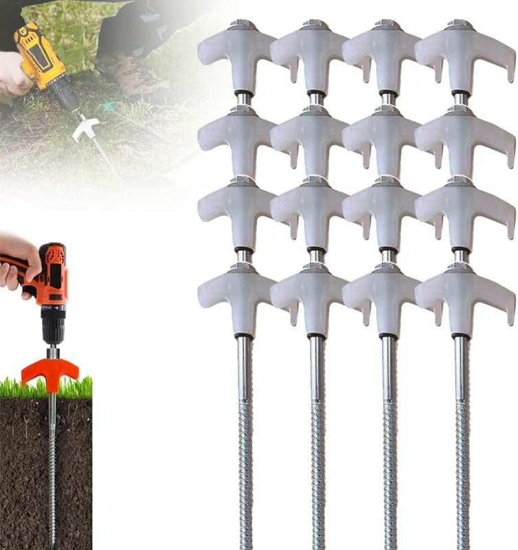 8" Screw in Tent Stakes, 2024 New Ground Anchors Screw in Glow Tent ...