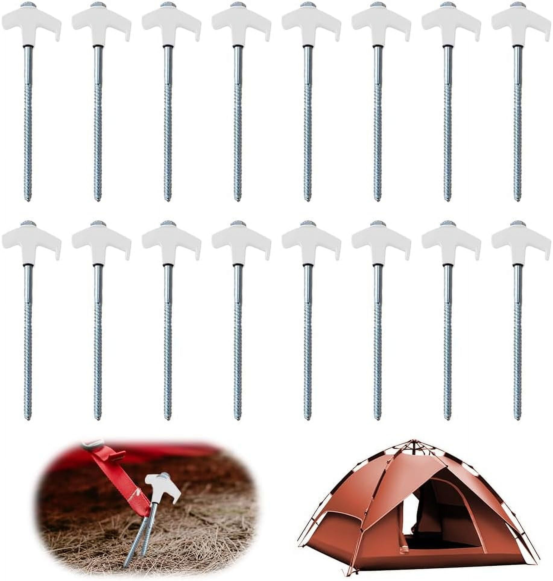 8" Screw in Tent Stakes,2024 Newest Tent Stakes Ground Anchors Screw in ...