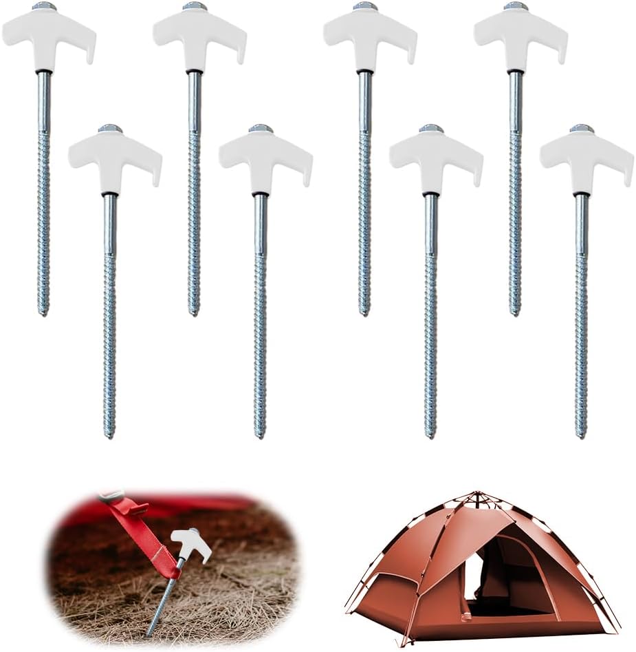 8" Screw in Tent Stakes Ground Anchors,2024 Newest Tent Stakes Ground ...