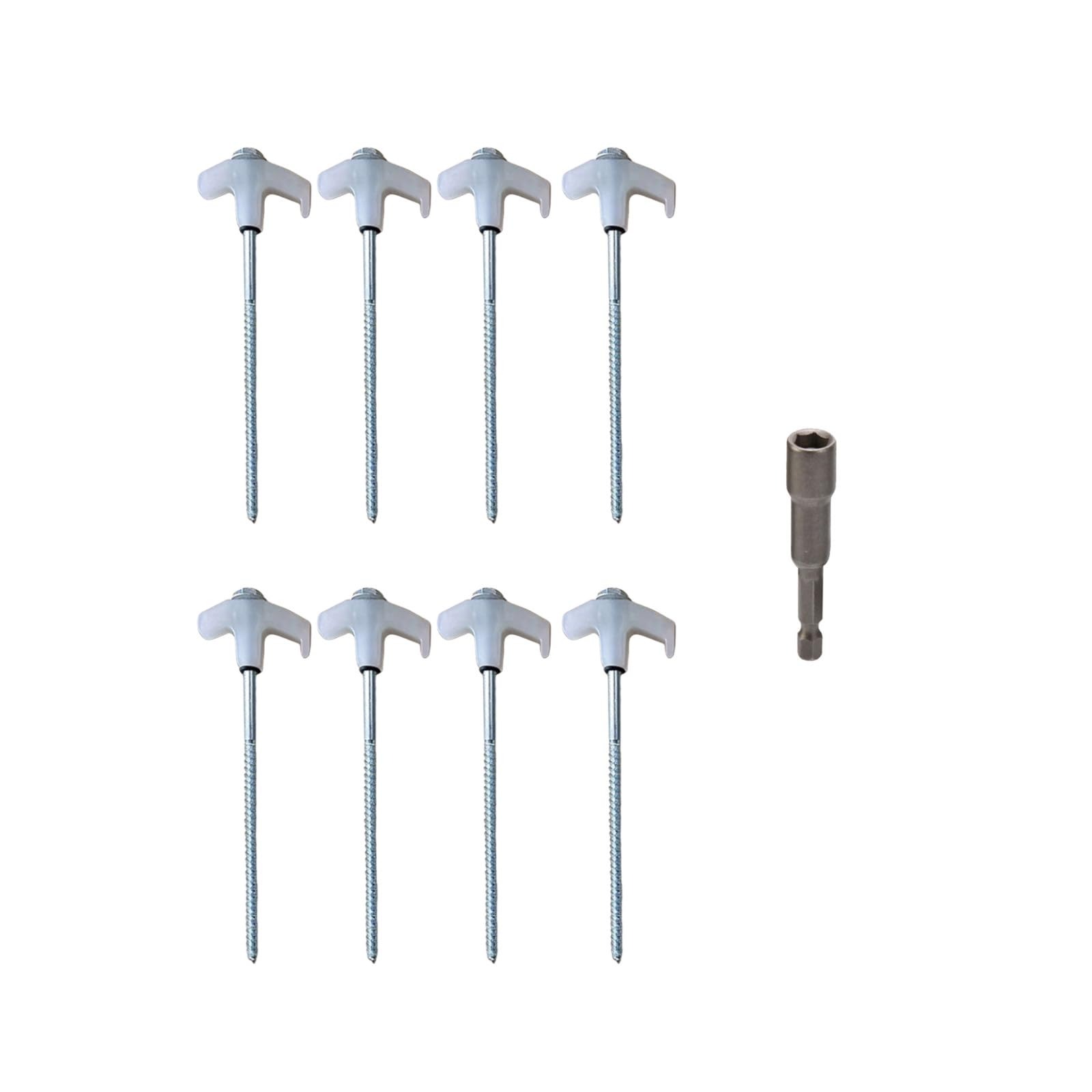 8" Screw in Tent Stakes Ground Anchors Screw in Drillable Tent Stakes ...