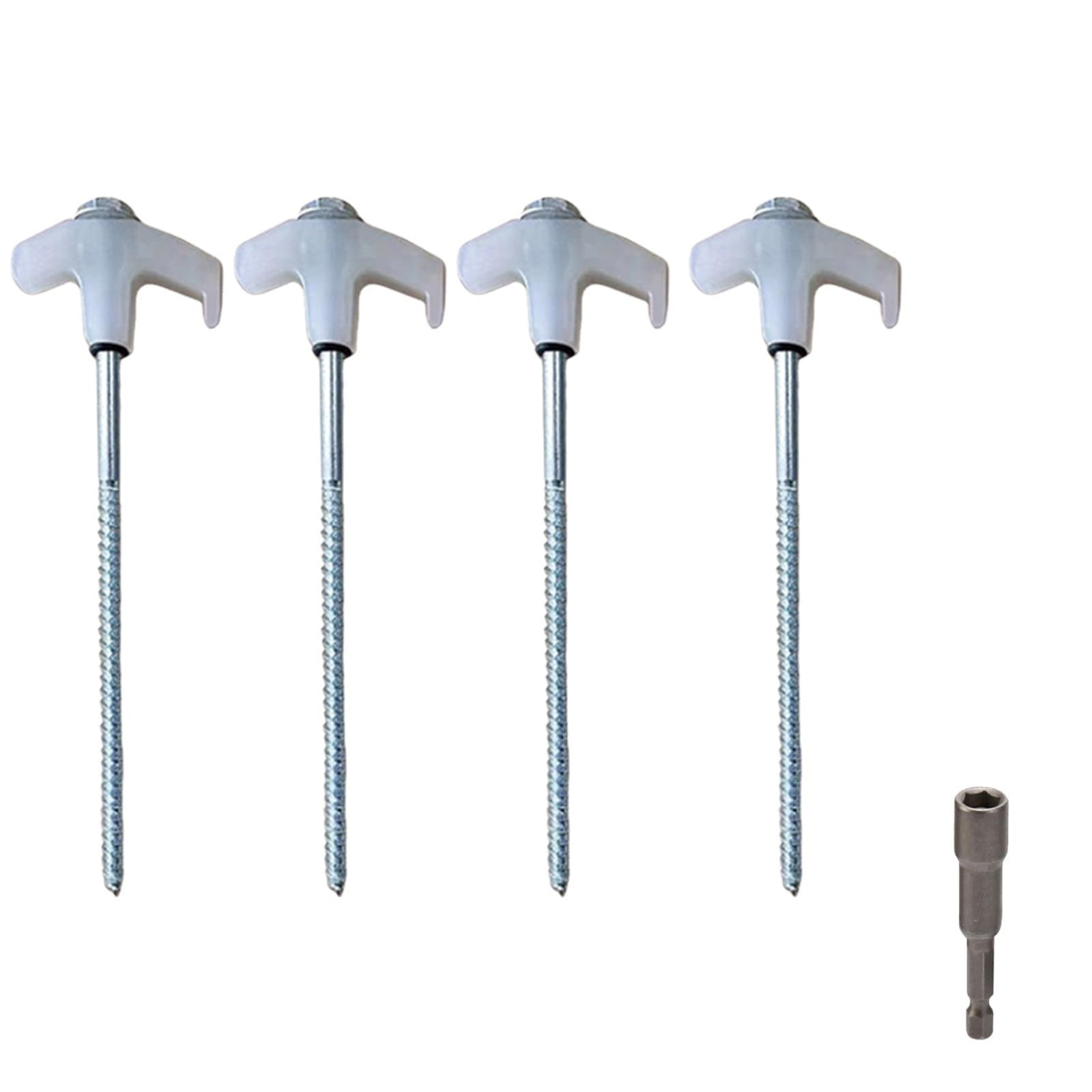 8" Screw in Tent Stakes Ground Anchors Screw in Drillable Tent Stakes ...