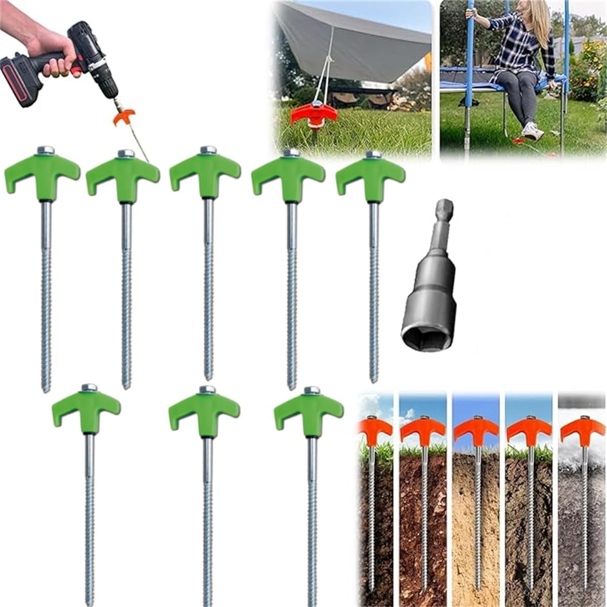 8" Screw in Tent Stakes Ground Anchors Screw in,Screw in Tent Stakes ...