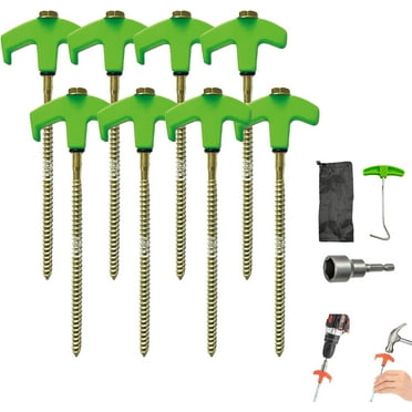 AAGUT 12 Inch Rebar Stakes, J Hook Ground Stakes for Camping Tent Heavy ...