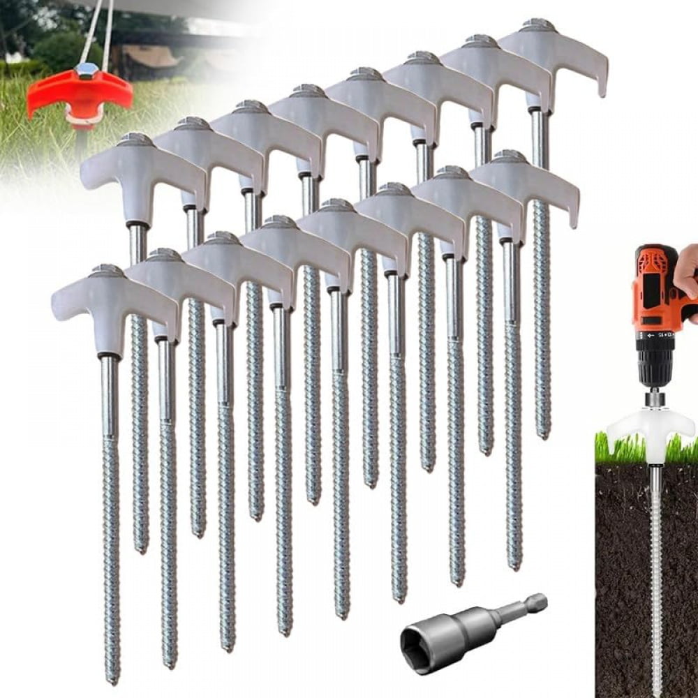 8" Screw in Tent Stakes - Ground Anchors Screw in, 2024 Upgraded ...