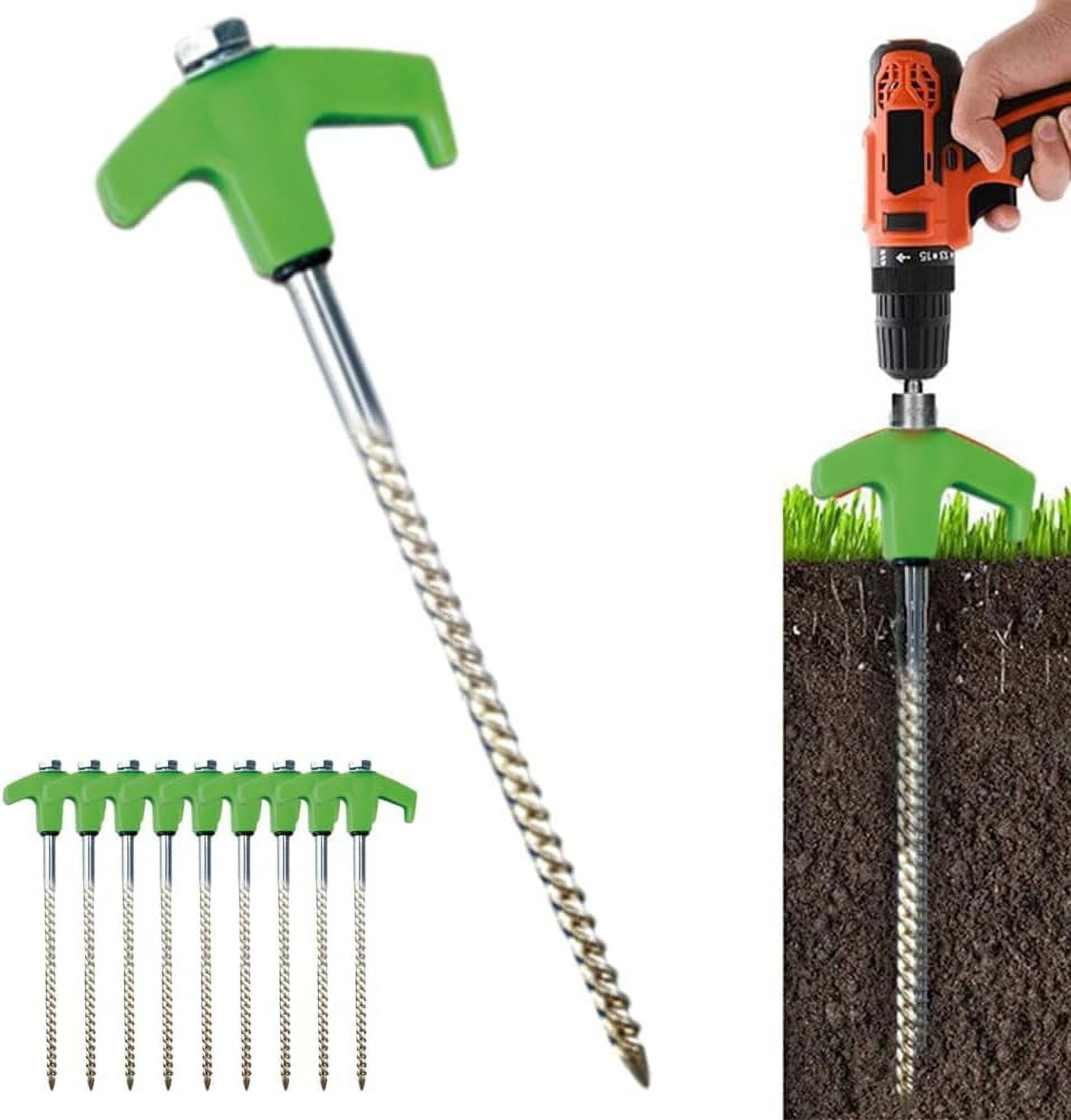 8" Screw in Tent Stakes-Ground Anchors Screw in, Tent Pegs Camping ...
