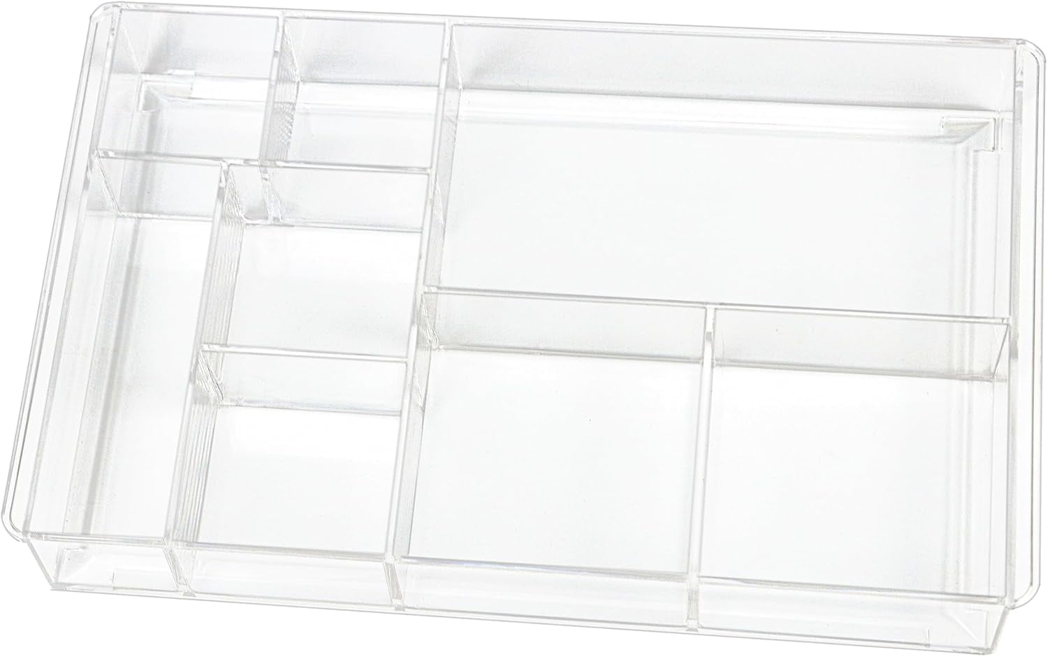 8-Section Clear Drawer Organizer, Large Acrylic Drawer Divider Tray for ...