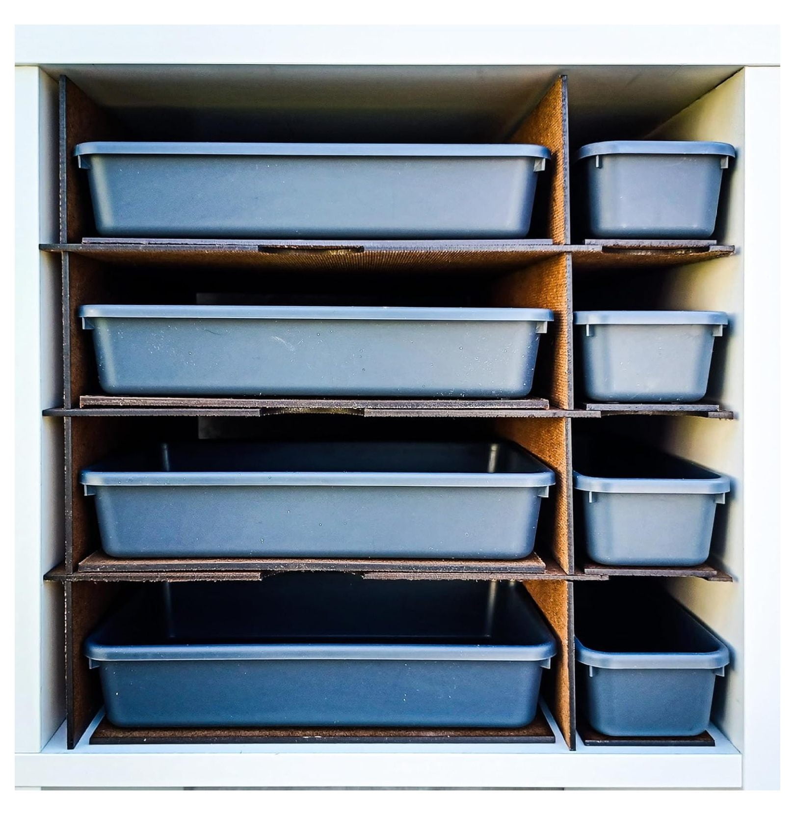 8-Section Insert with Slide-Out Bins, Compatible with KALLAX Shelf Unit ...