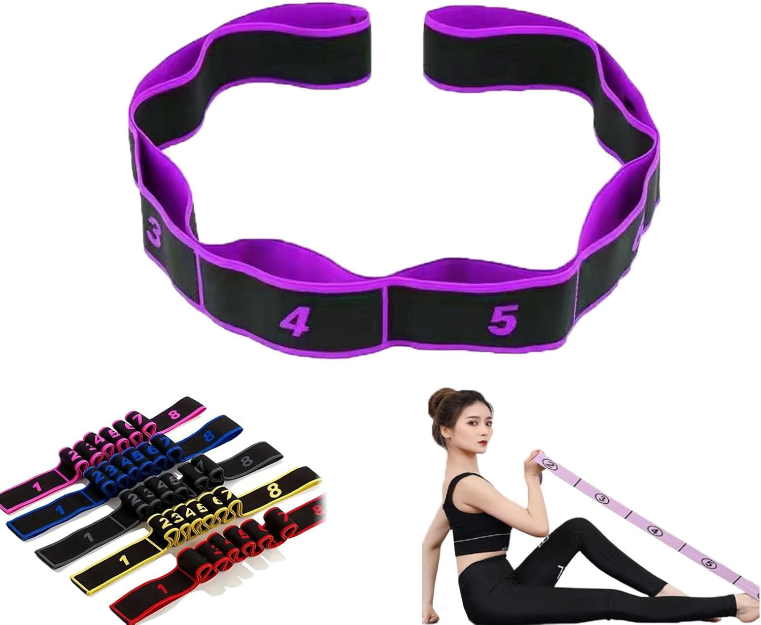 8-Segment Numbered Resistance Band with Tension Levels for Glutes ...