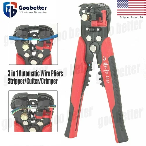 8" Self-Adjusting Insulation Wire Stripper Cutter Crimper Terminal Tool ...