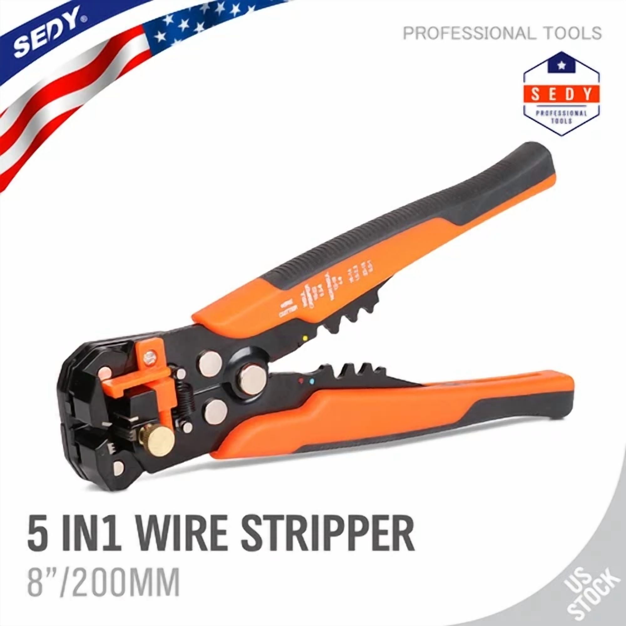 8" Self-Adjusting Wire Stripper Cable Cutter Crimper Electricians ...