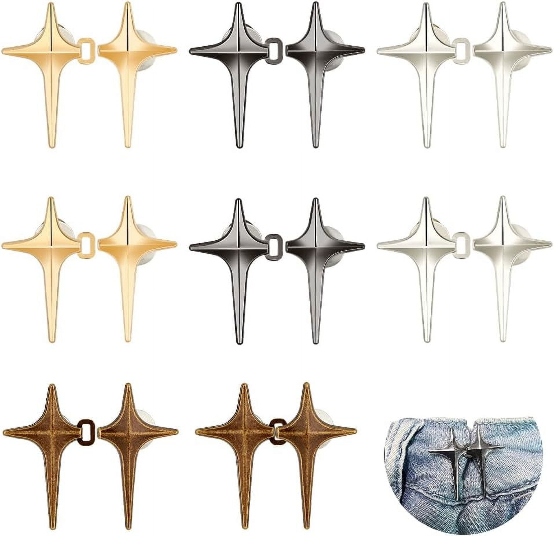 8 Set 4 Color Adjustable Star Button for Jeans Alloy No Sew Instant ...